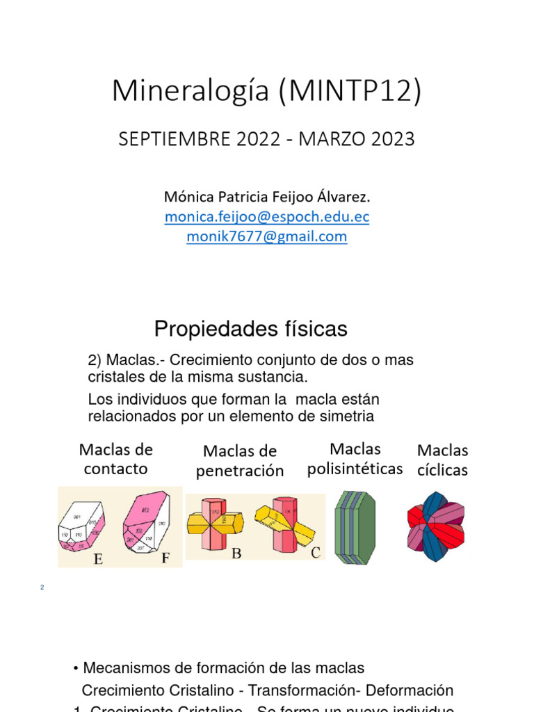 Clase Maclas | PDF | Minerales | Cristal