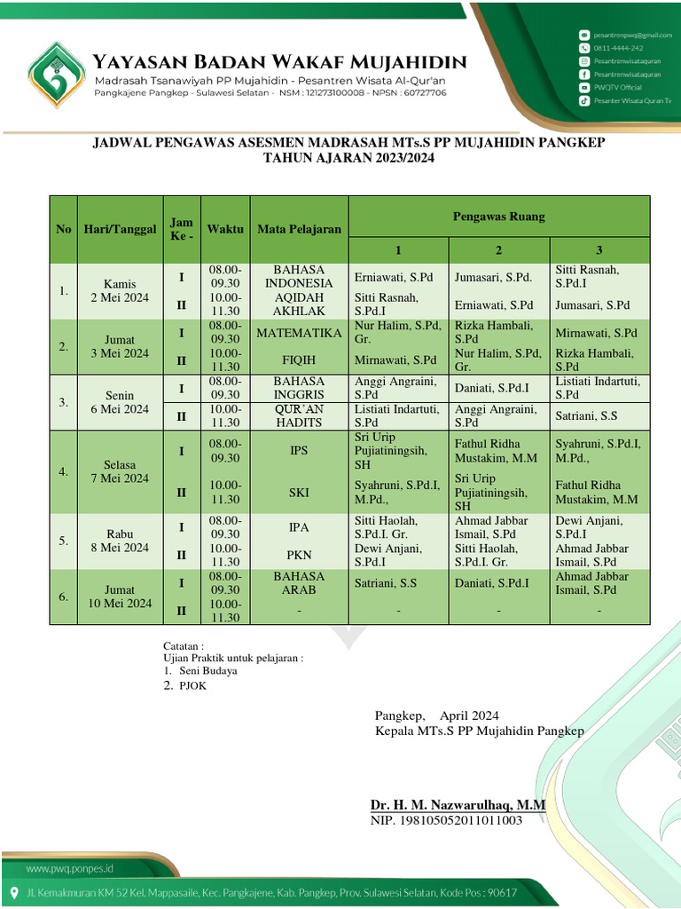Jadwal AM MTs 2023-2024 | PDF