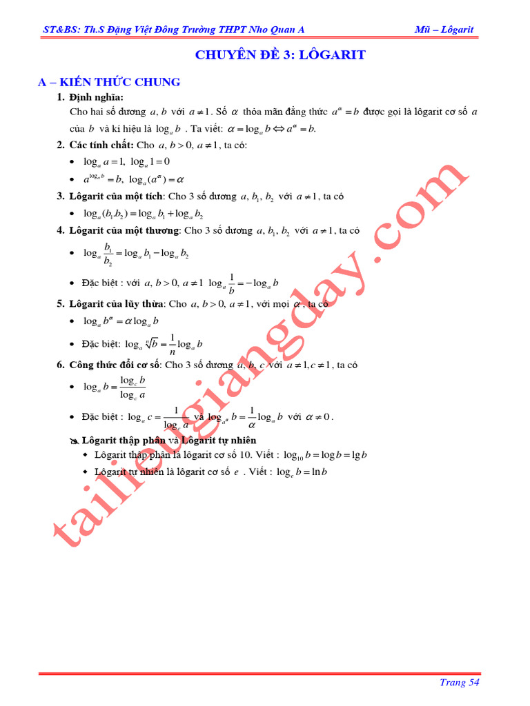 LOGARIT - P1-Các Trang Đã Xóa | PDF