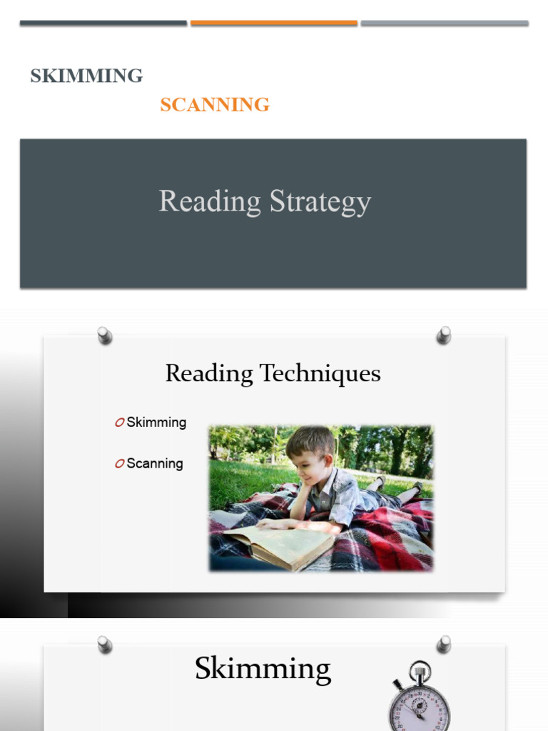 Reading Strategy Skimming Scanning | PDF | Speed Reading | Cognitive Science