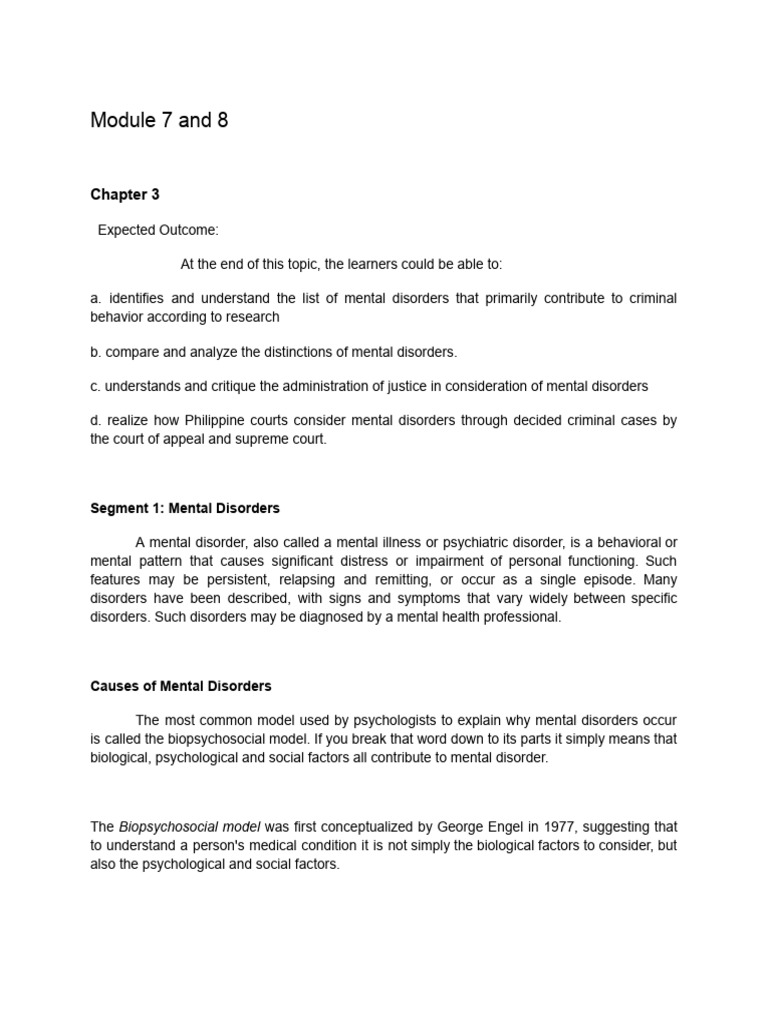 Human Behavior Module 7 & 8 With Activity | PDF | Psychosis | Anxiety Disorder
