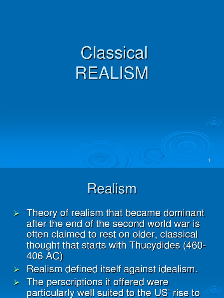 III. Classical Realism | PDF | International Relations | Sovereign State