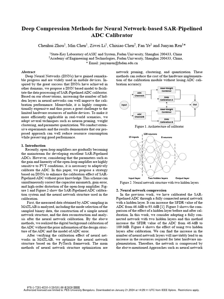 Deep Compression Methods For Neural Network-Based SAR-Pipelined ADC ...