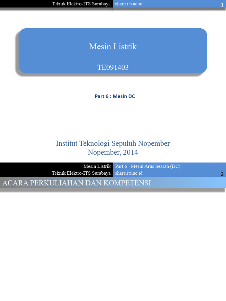 Part 6 DC Machine - Part1 - Rev2 | PDF | Metode & Bahan Ajar | Sains & Matematika