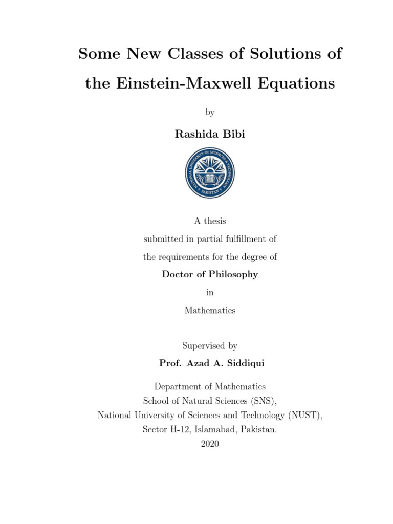 Final Thesis | PDF | General Relativity | Field (Physics)