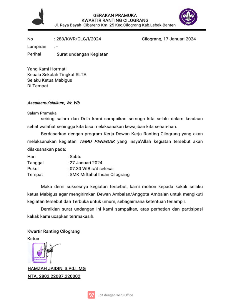 Surat Undangan Temu Penegak Doc-20240116-Wa0028 | PDF