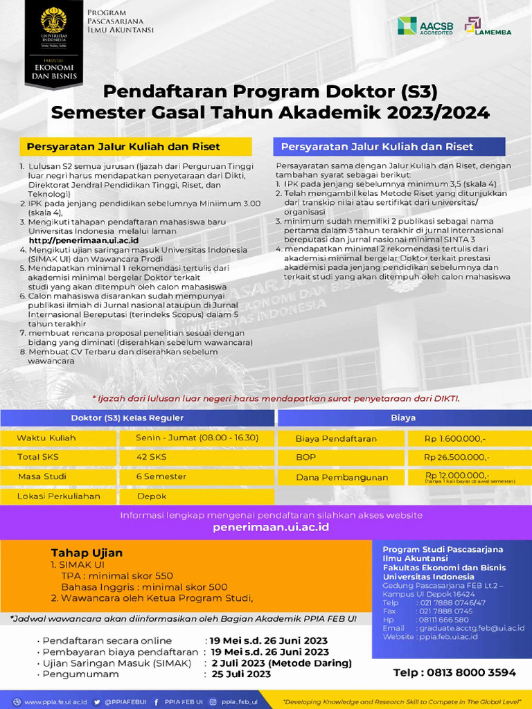 Brosur S3 PPIA 2023 - FEB UI | PDF