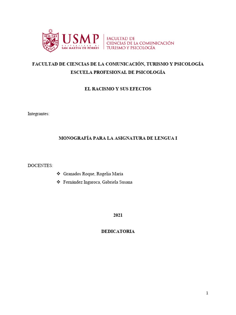 Efectos del Racismo en la Sociedad | PDF | Racismo | Discriminación y ...
