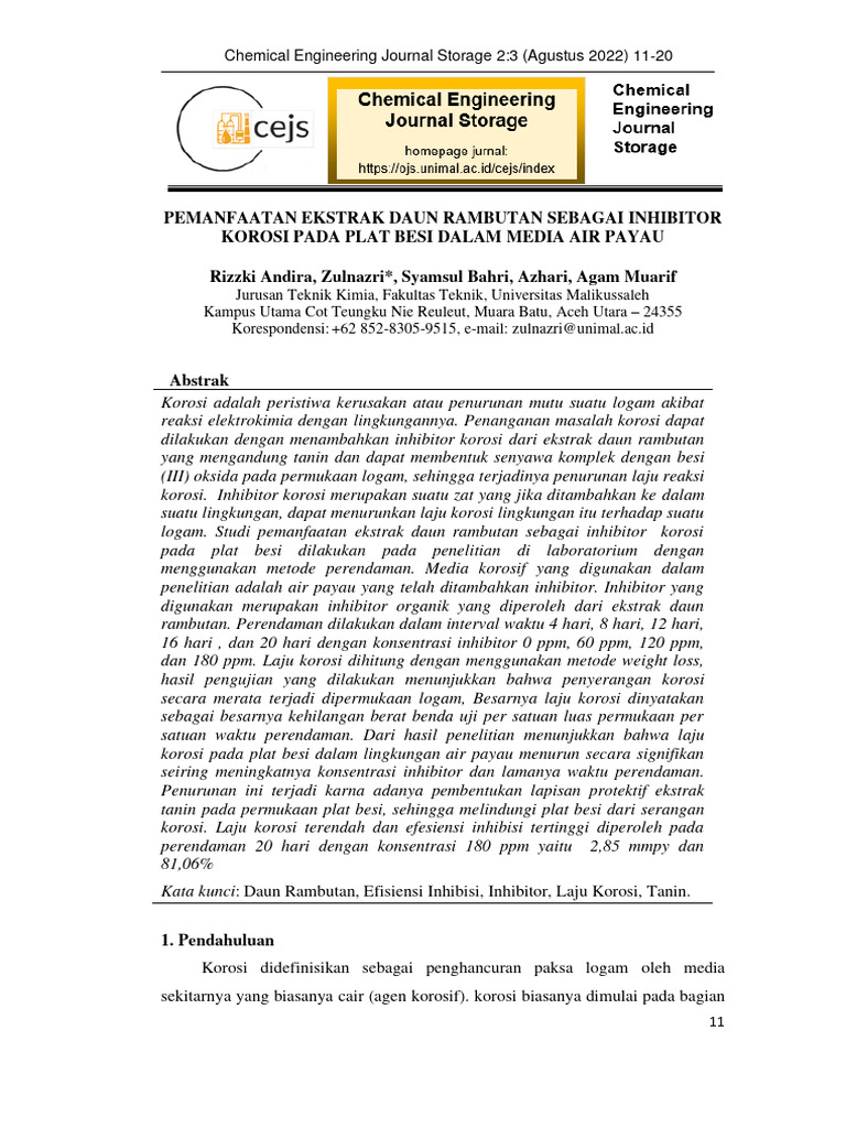 Pemanfaatan Ekstrak Daun Rambutan Sebagai Inhibito | PDF