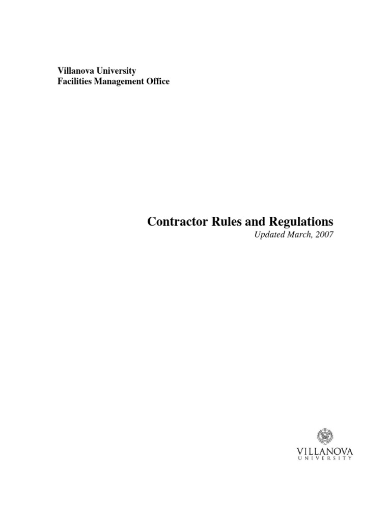 Contractor Rules and Regulations | PDF