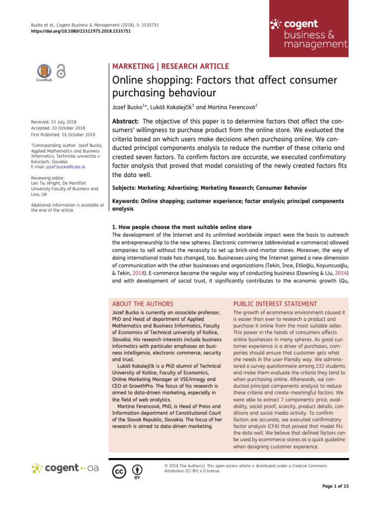 Online Shopping Factors That Affect Consumer Purch | PDF | Business