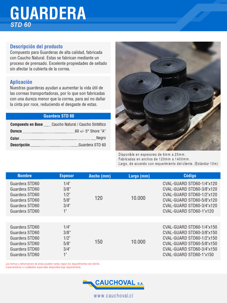 Ficha Técnica Guarderas | PDF | Materiales