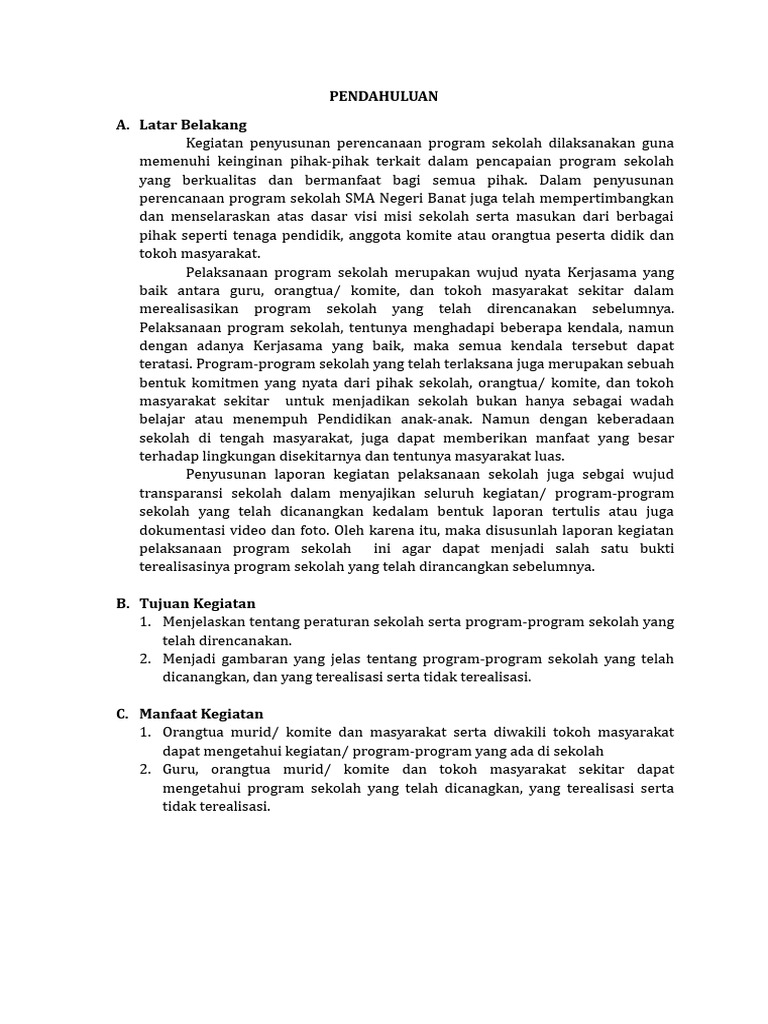 Laporan kegiatan pelaksanaan program | PDF