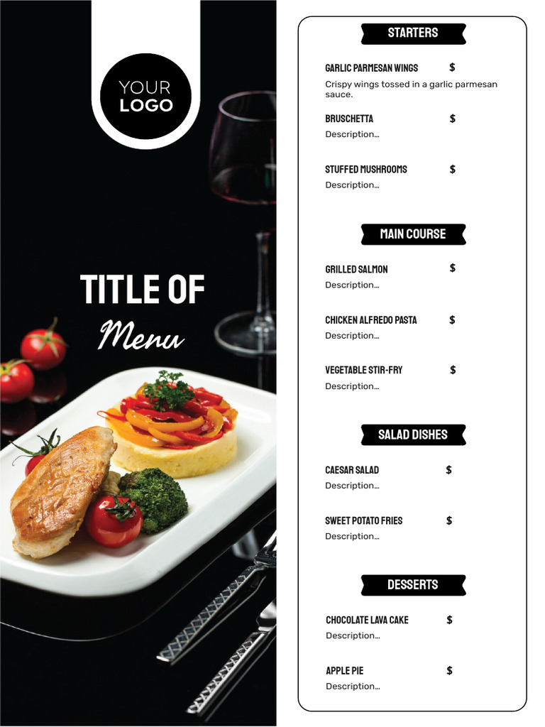 Menu Format Template | PDF