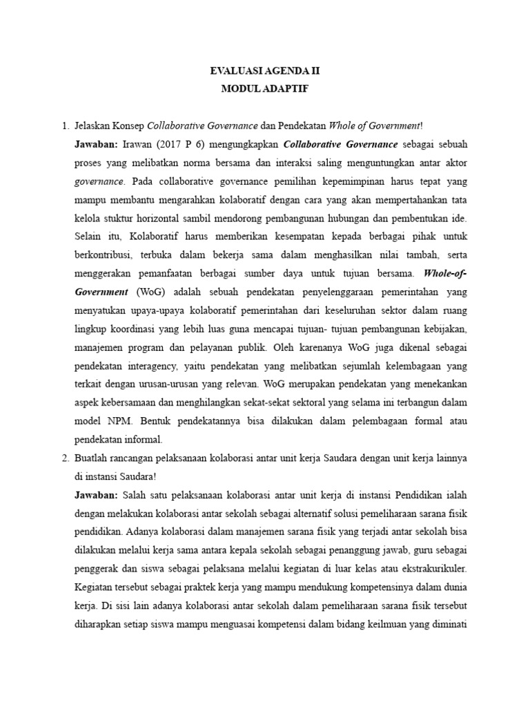 Evaluasi Agenda Ii - Modul Kolaboratif | PDF
