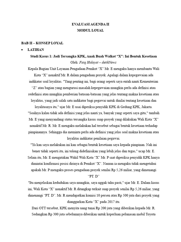 Evaluasi Agenda Ii - Modul Loyal | PDF