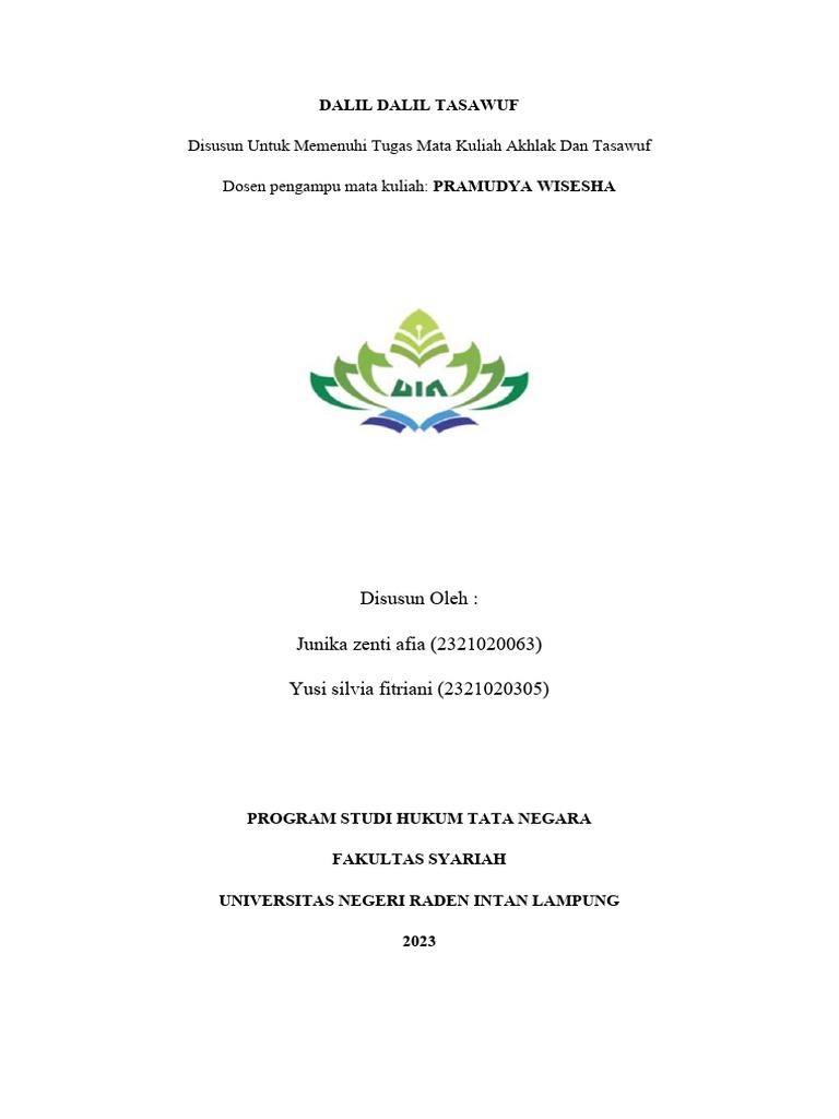 Dalil Dalil Tasawuf-1 | PDF