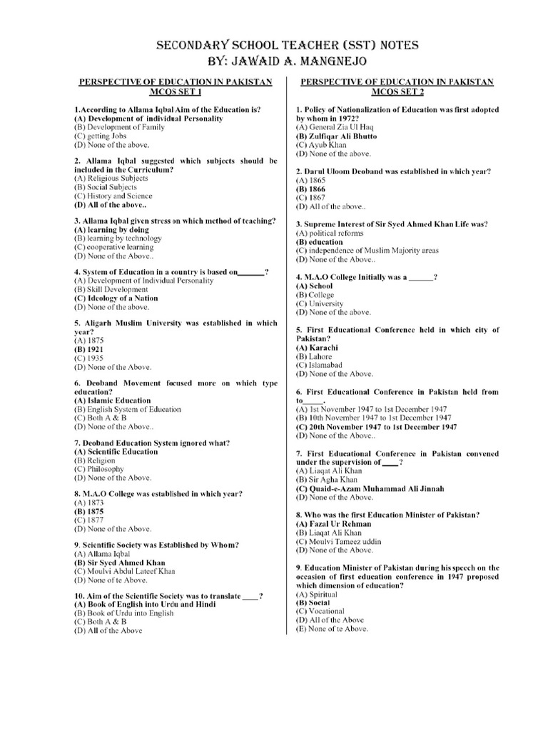 SST Notes | PDF