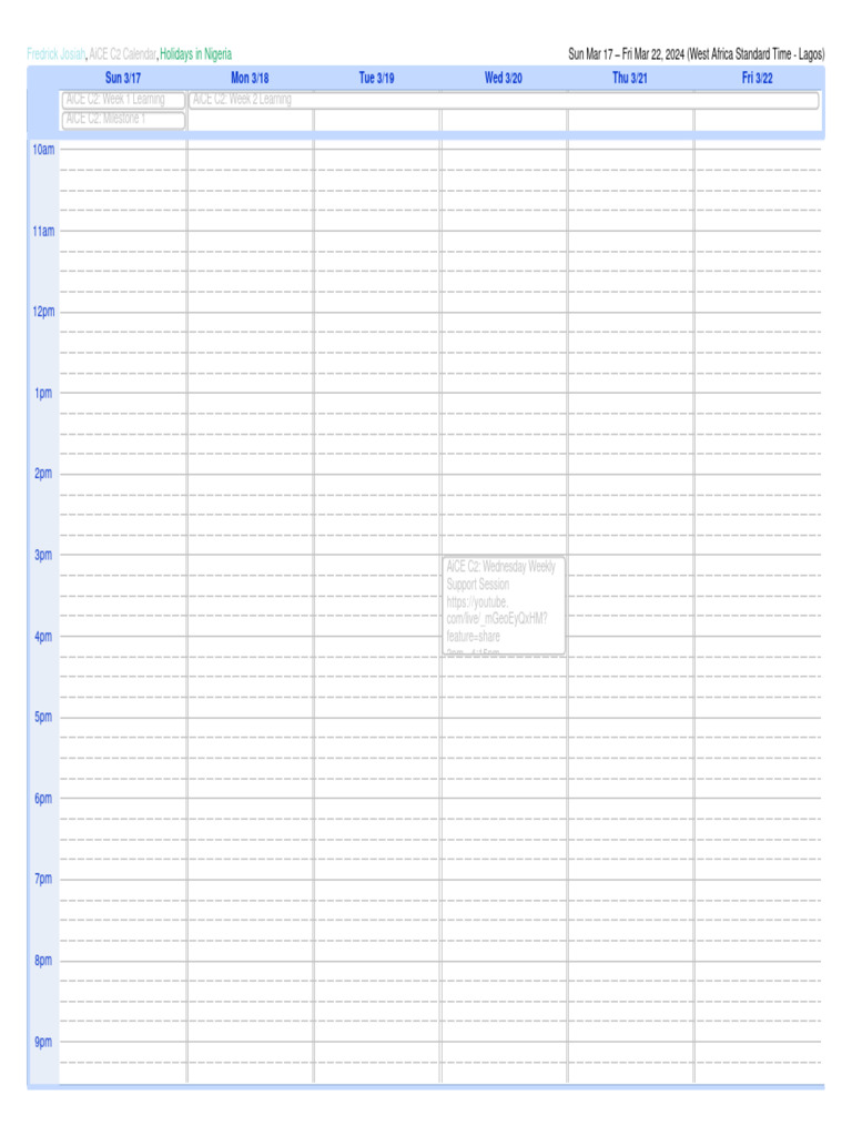 AiCE Work Schedule | PDF | Religious Holidays | Public Holiday