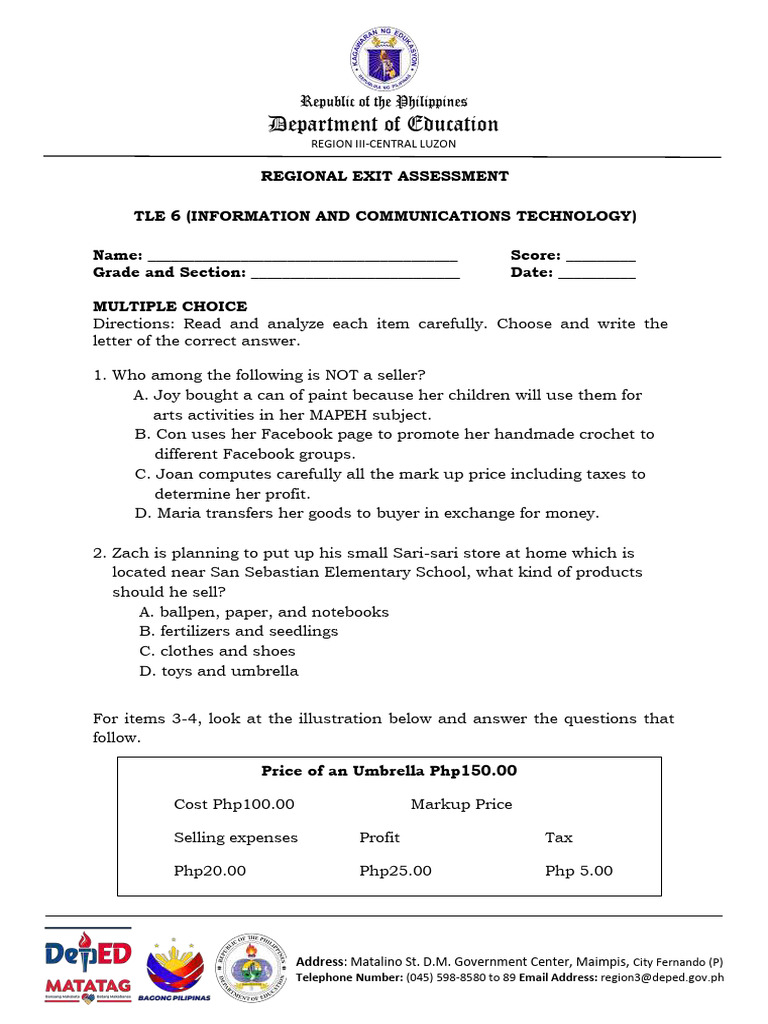 RAT_AT_TLE_ICT_Grade 6 | PDF | Facebook | Cyberspace