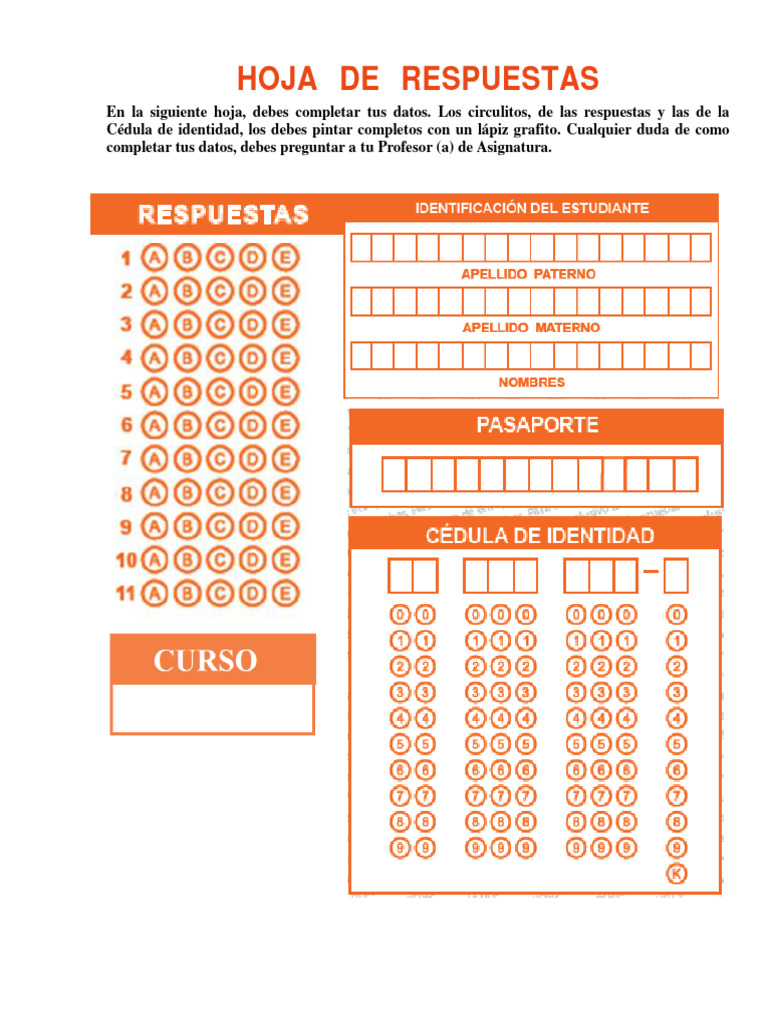 2° B hoja de respuesta | PDF