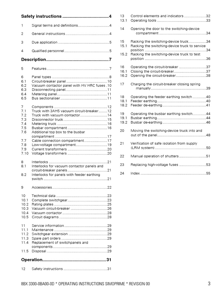 8BX3300-0BA00-0D 00 Operation 3 | PDF | Fuse (Electrical) | Power (Physics)