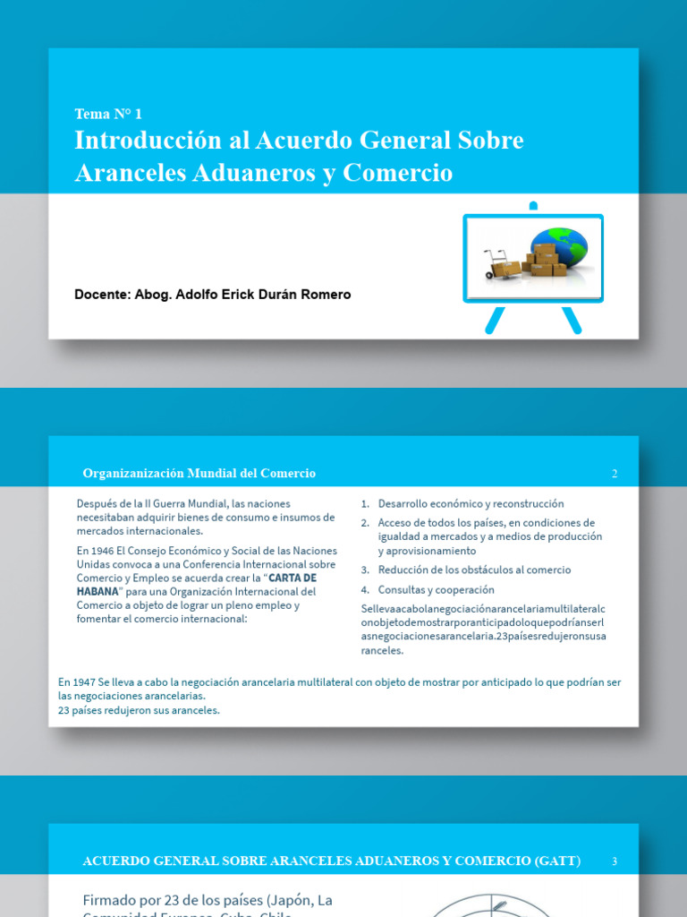 Introducción Al Acuerdo General Sobre Aranceles Aduaneros y Comercio | Descargar gratis PDF ...
