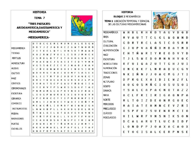 Sopa de Letras Mesoamerica | PDF
