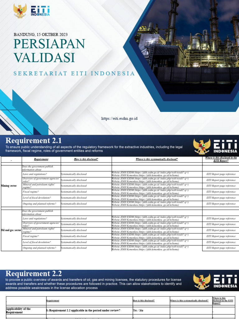 231002-Persiapan Validasi Transparansi | PDF | State Owned Enterprise | Mining