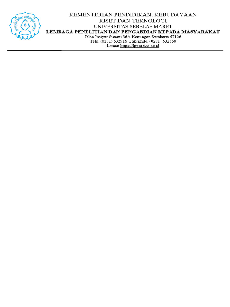 Lampiran 1. Kop Surat LPPM | PDF