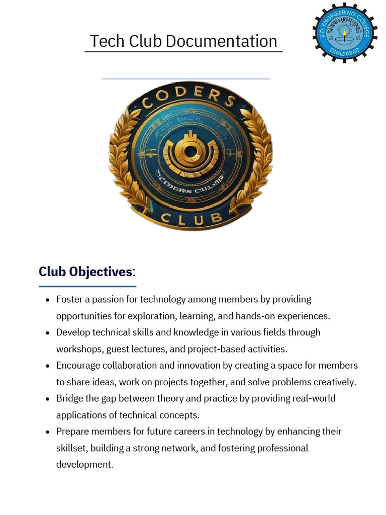 Club Documentation PDF | PDF | Expert | Project Based Learning