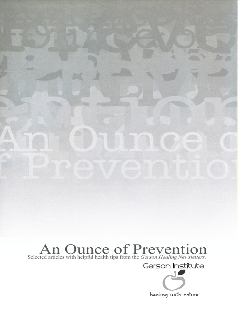Gerson An Ounce of Prevention | PDF