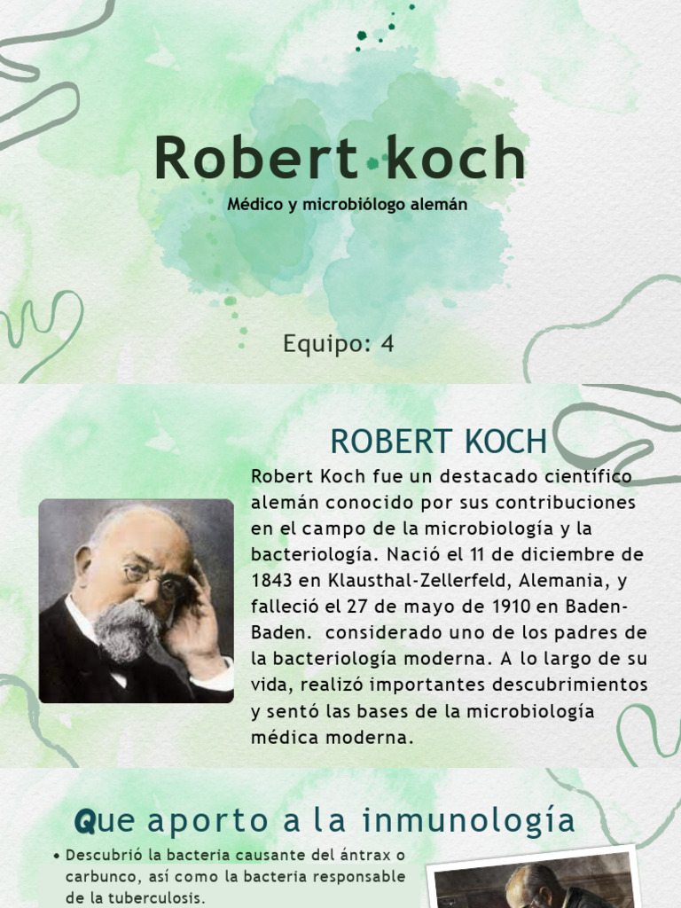 Robert Koch | PDF | Inmunología | Microbiología
