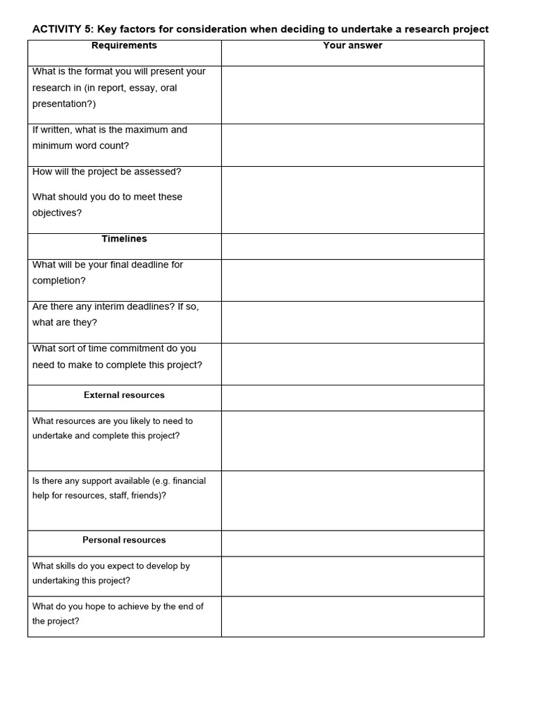 Research Project Planning Guide | PDF