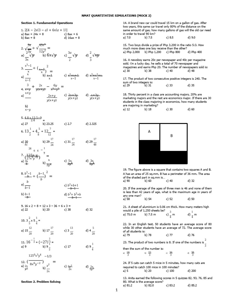 Mock 2 - Quantitative | PDF