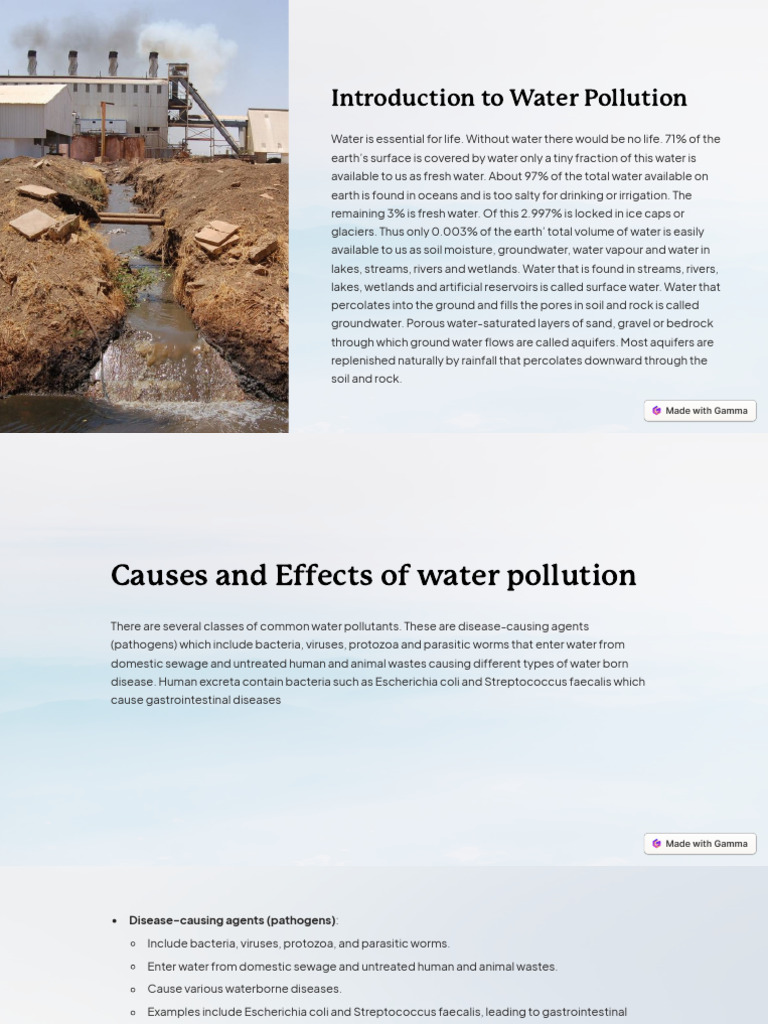 Causes and Effects of Water Pollution | PDF | Water Pollution | Waste