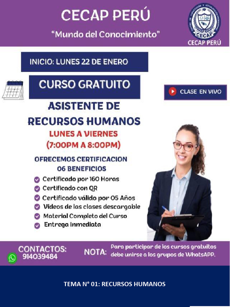 Clase 1 - Recursos Humanos - Cecap Peru | PDF | Gestión de recursos humanos | Gestión del talento