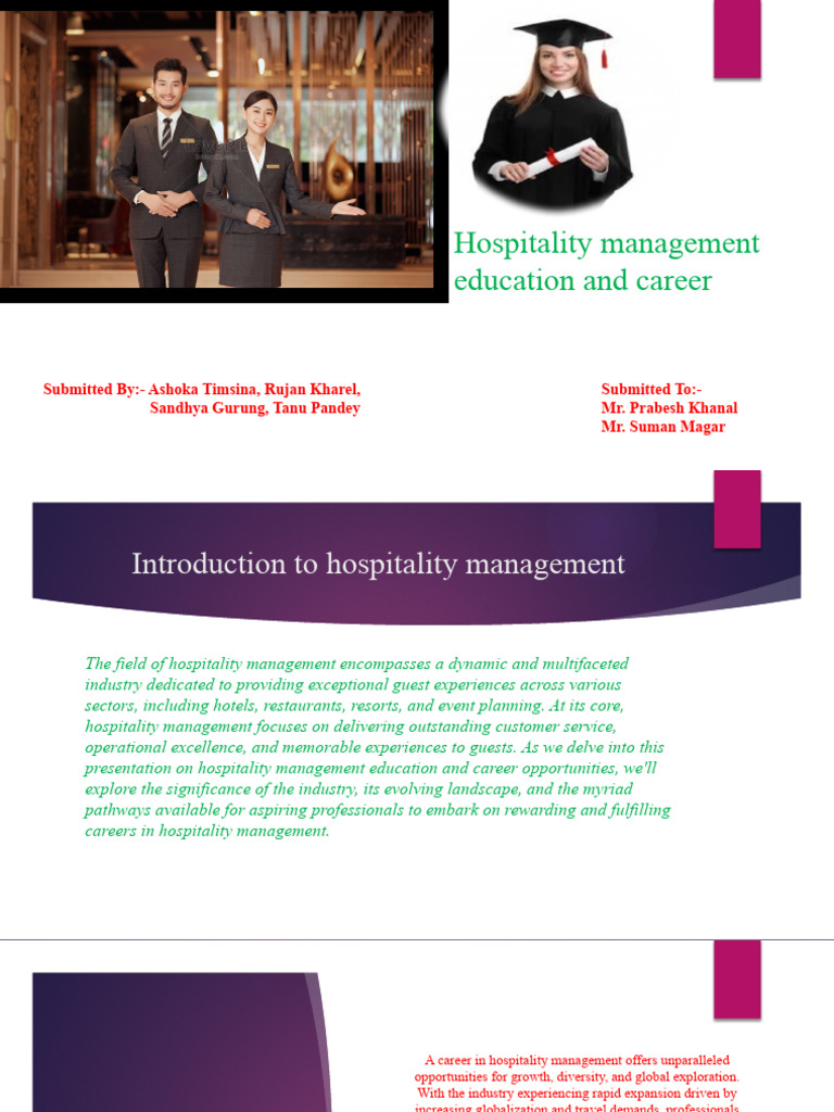 Hospitality Management Education and Career | PDF | Tourism | Cruise Ship