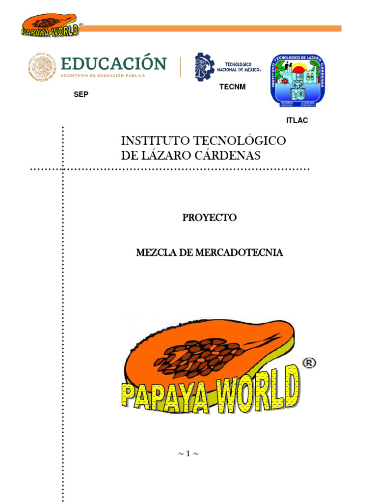 O.K. Este MEZCLA MKT PROYECTO PAPAYA | PDF | Gestión de recursos humanos | Business