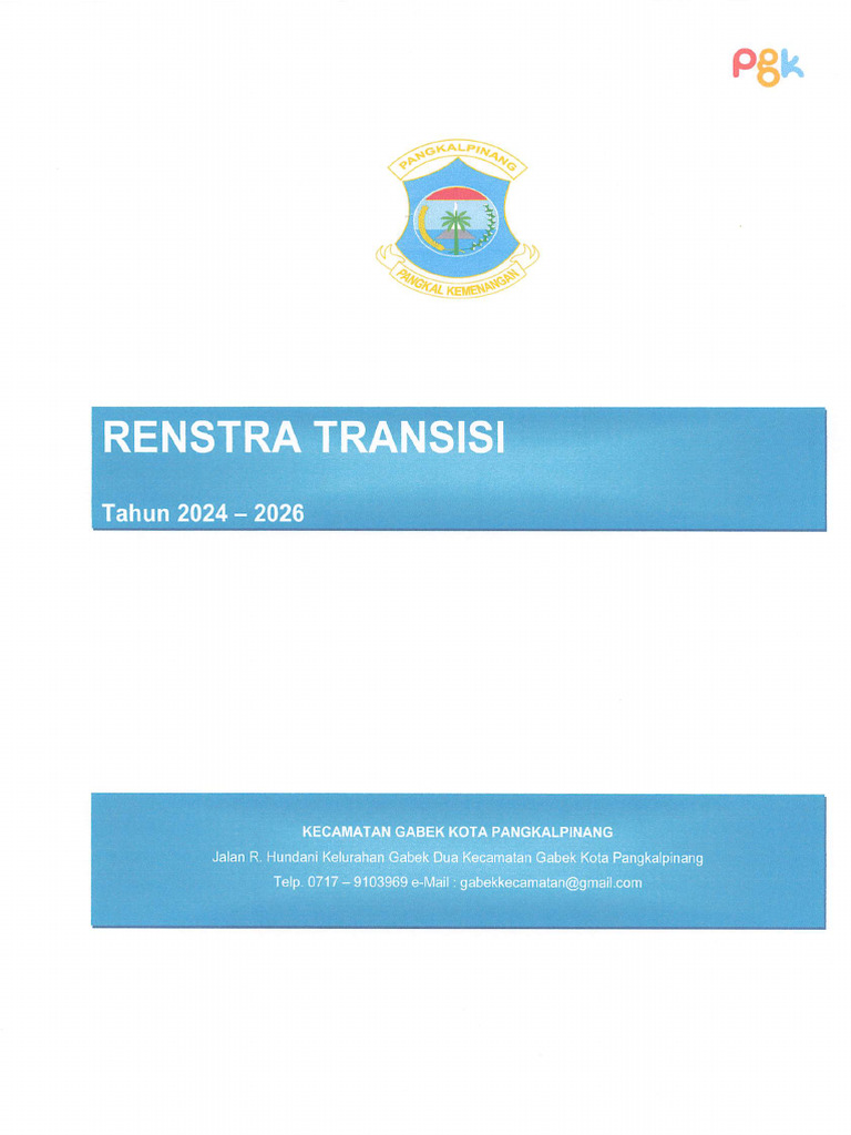 Renstra 2024-2026 Kecamatan Gabek | PDF