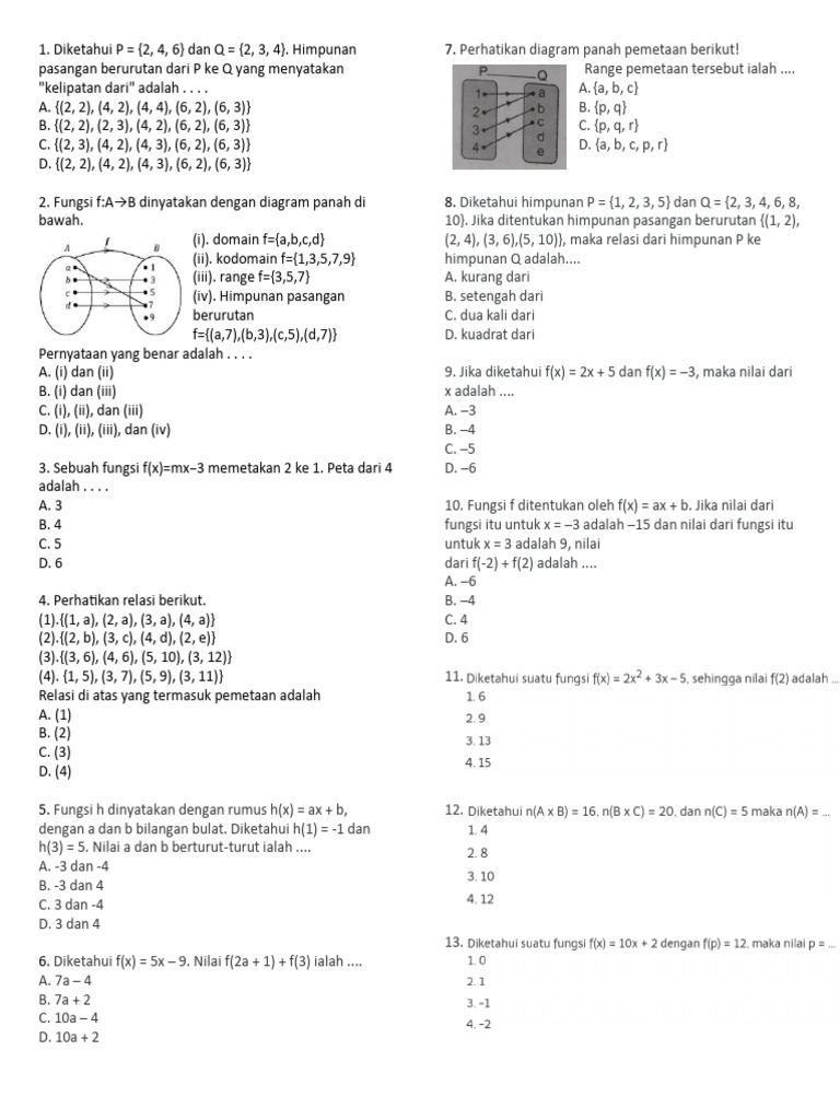 Latihan Fungsi Set-8 | PDF