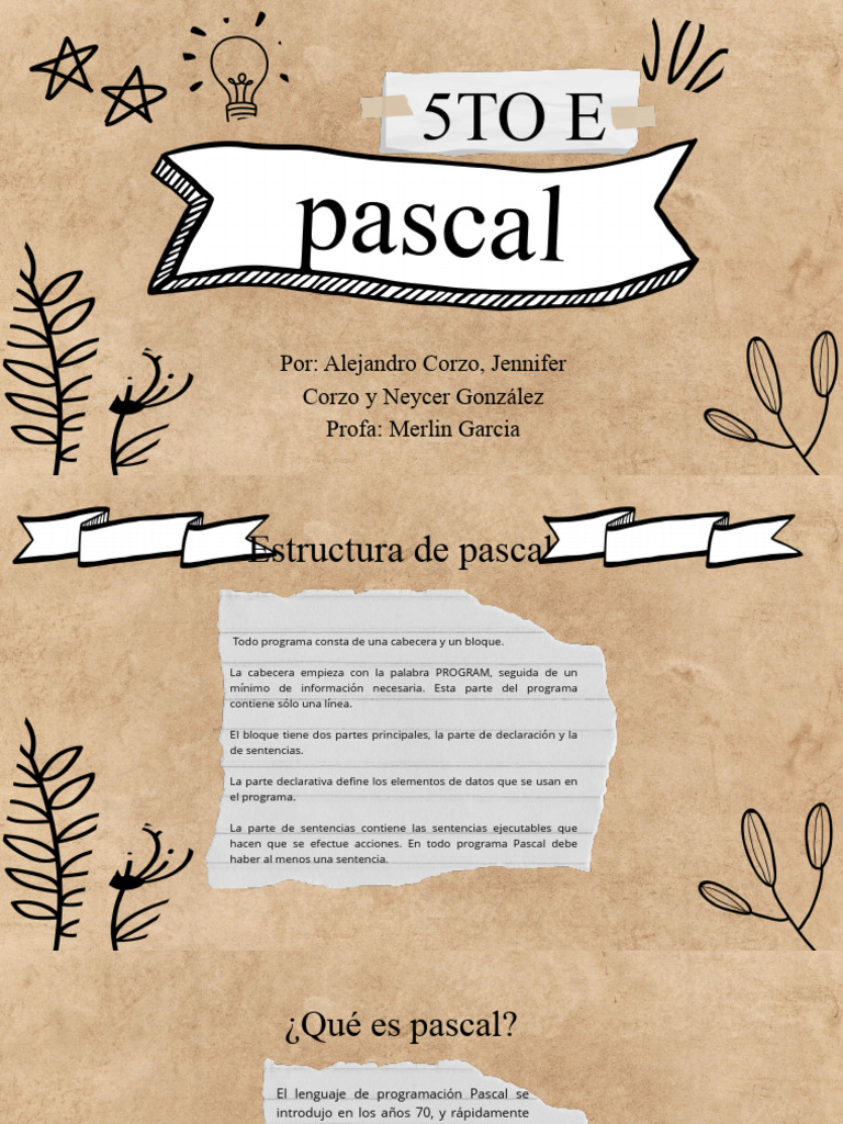 Presentacion de Pascal | PDF | Lenguaje de programación | Programa de computadora