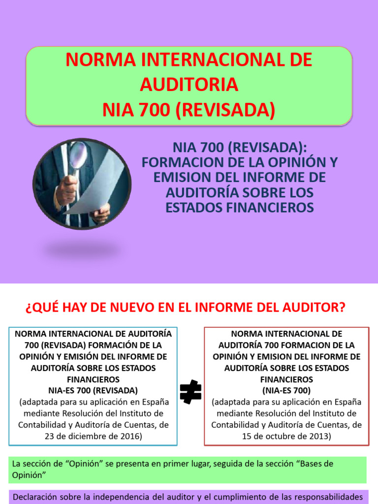Nia 700 | PDF | Auditoría | Contralor