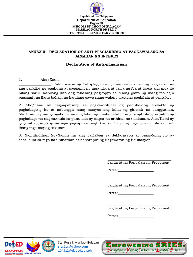 Anti-Plagiarism Forms - Innovation | PDF