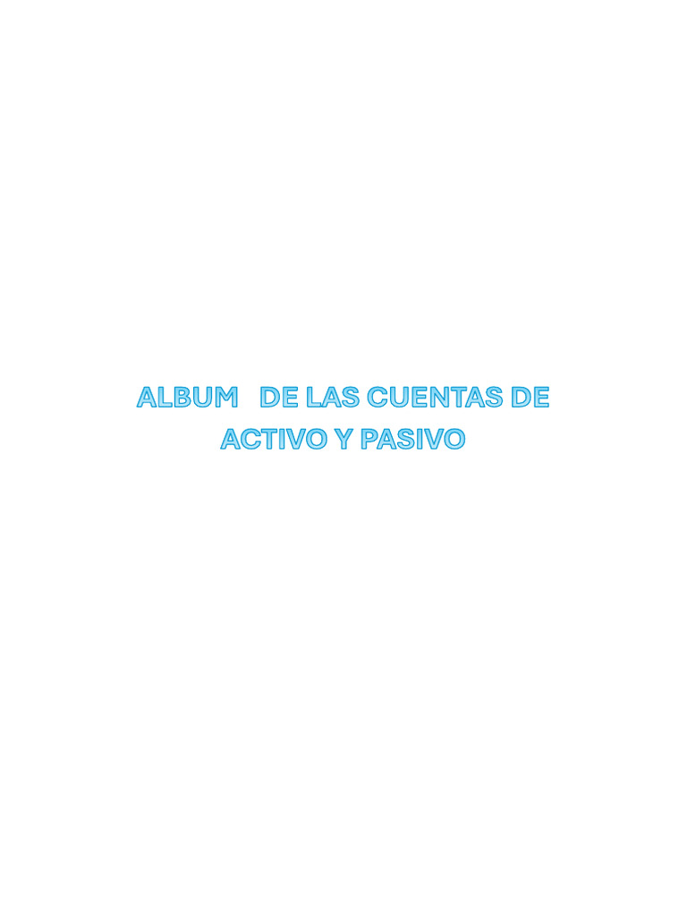 Album de Las Cuentas de Activo y Pasivo | PDF