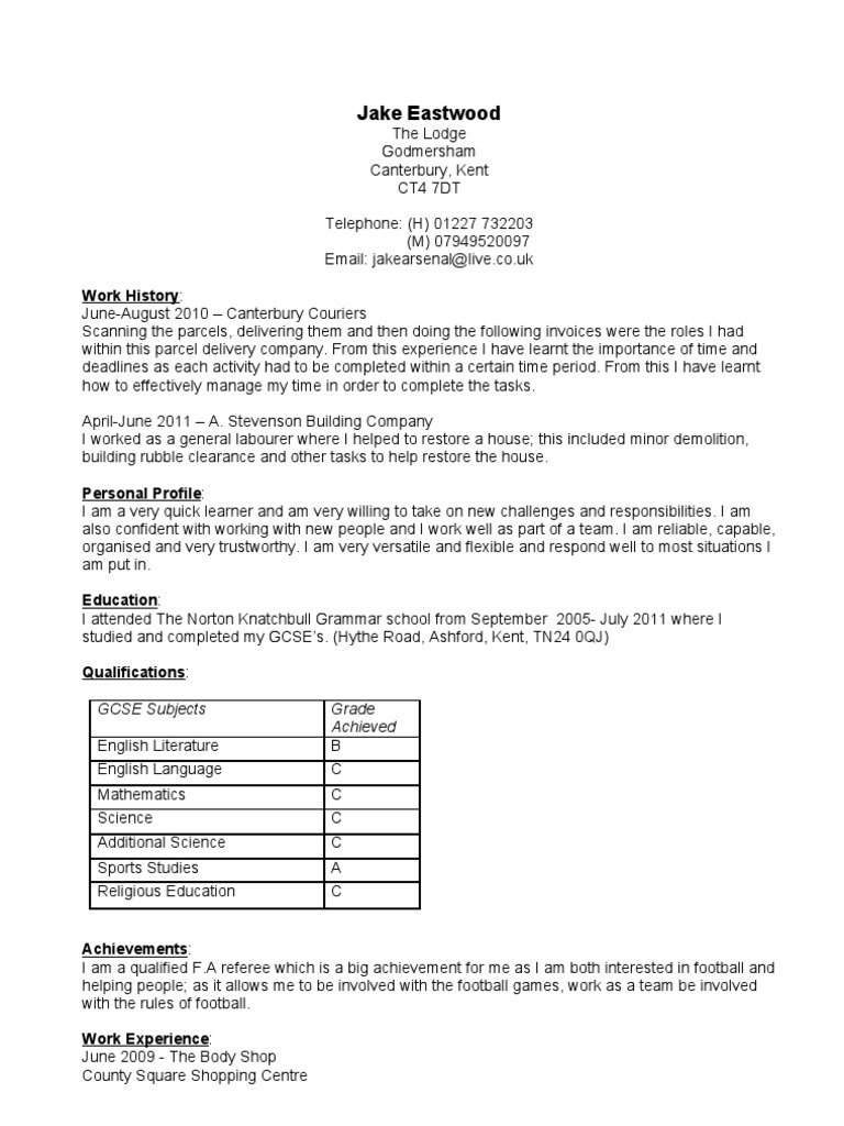 Jake CV | PDF | Cognition | Communication