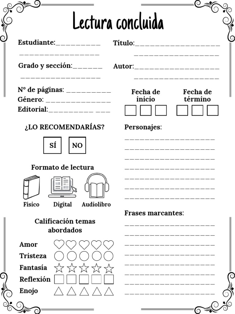 Ficha de Lectura Concluida | PDF | Hogar, jardinería y bricolaje