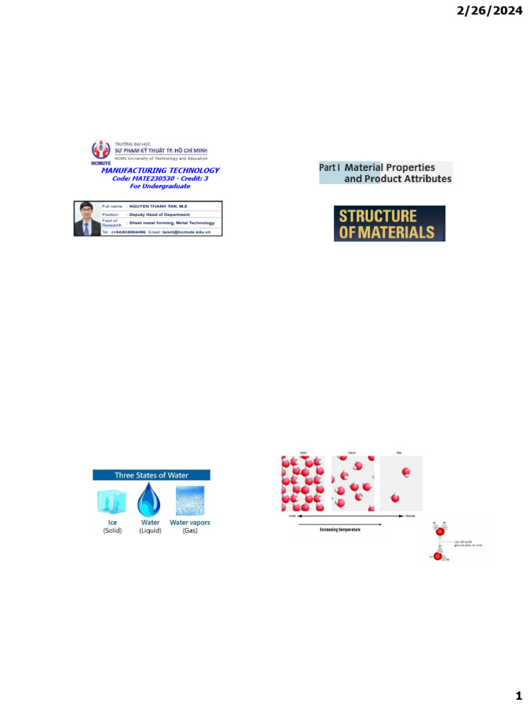 Week 2 Structure of Materials | PDF