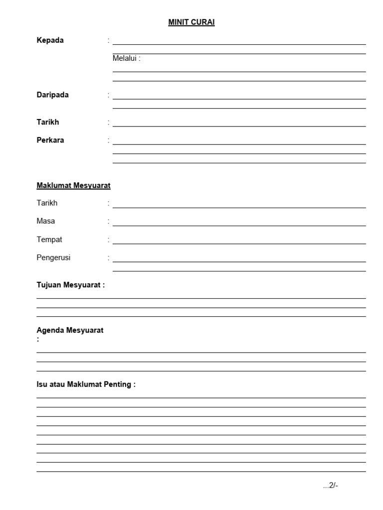 Format Minit Curai - Salah | PDF