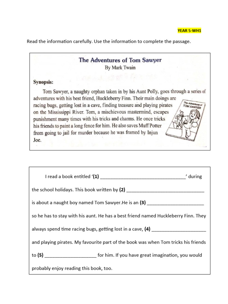 Writing | PDF | The Adventures Of Tom Sawyer | Huckleberry Finn
